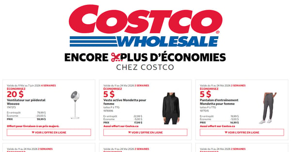 Coupons-Rabais Costco de la semaine