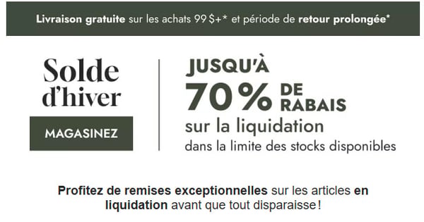 Un rabais de 70 %, ça vous dit