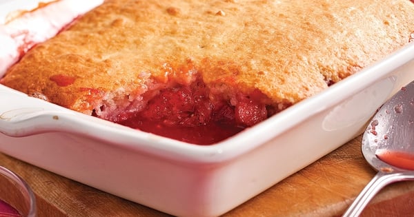 Pouding aux Fraises et Rhubarbe