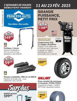 Circulaire Princess Auto à Venir