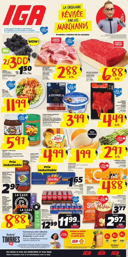 Circulaire IGA Spéciaux Promotions et Rabais d'Épicerie de cette Semaine