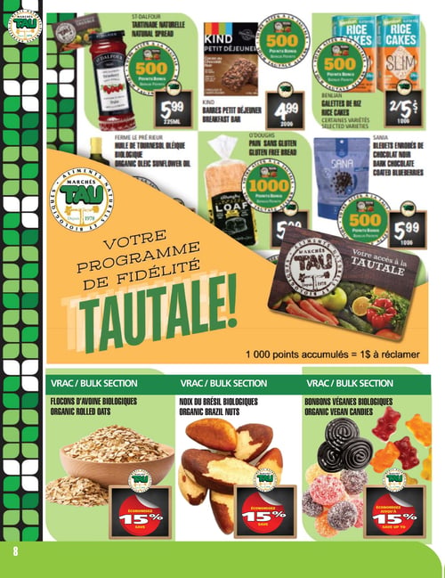 Circulaire Marché TAU - spéciaux, promotions, conseils en vigueur