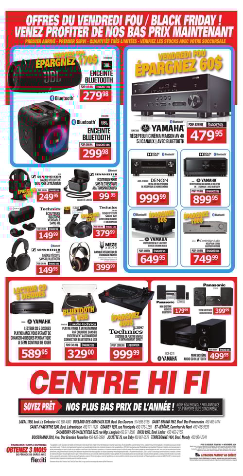 Circulaire Centre HI-FI Spéciaux Promotions Rabais Semaine