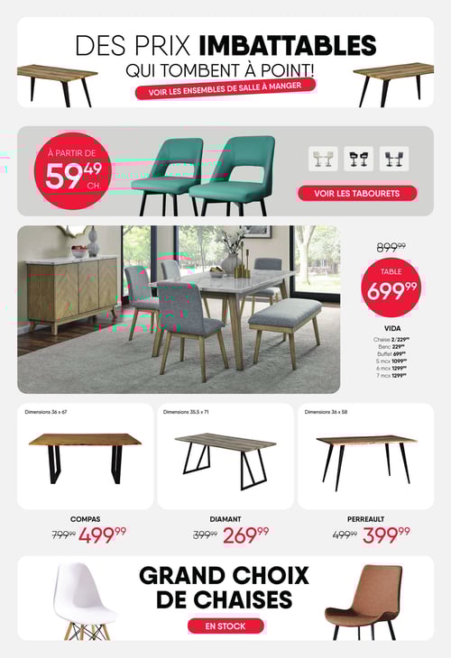 Circulaire Meubles RD Spéciaux, Promotions et Rabais