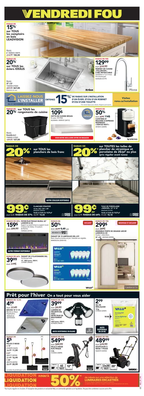 Circulaire RONA Spéciaux, Promotions et Rabais de cette Semaine