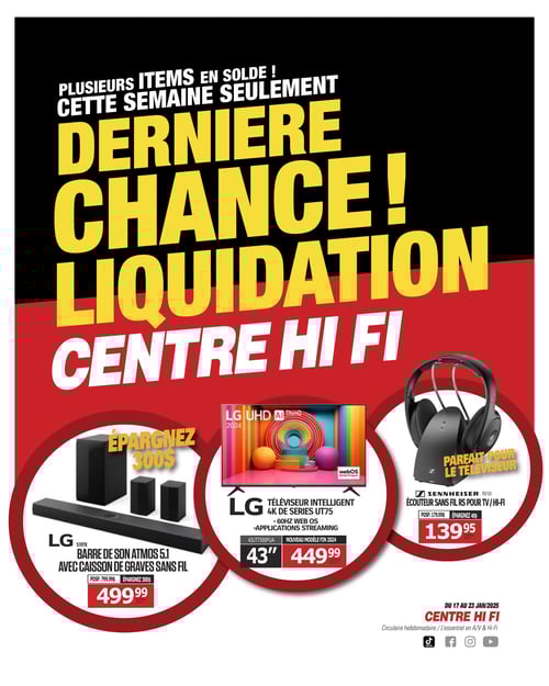 Circulaire Centre HI-FI Spéciaux Promotions Rabais Semaine
