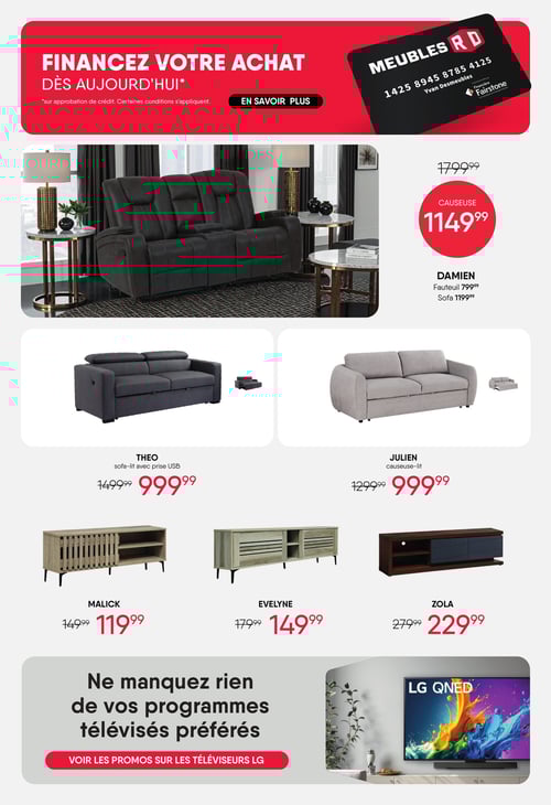 Circulaire Meubles RD Spéciaux, Promotions et Rabais