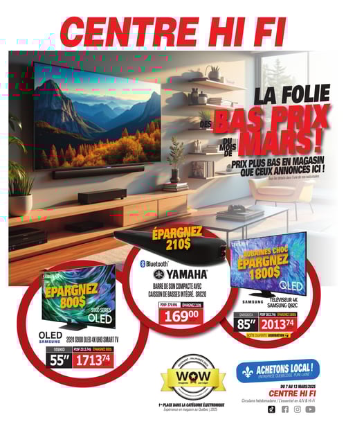 Circulaire Centre HI-FI Spéciaux Promotions Rabais Semaine