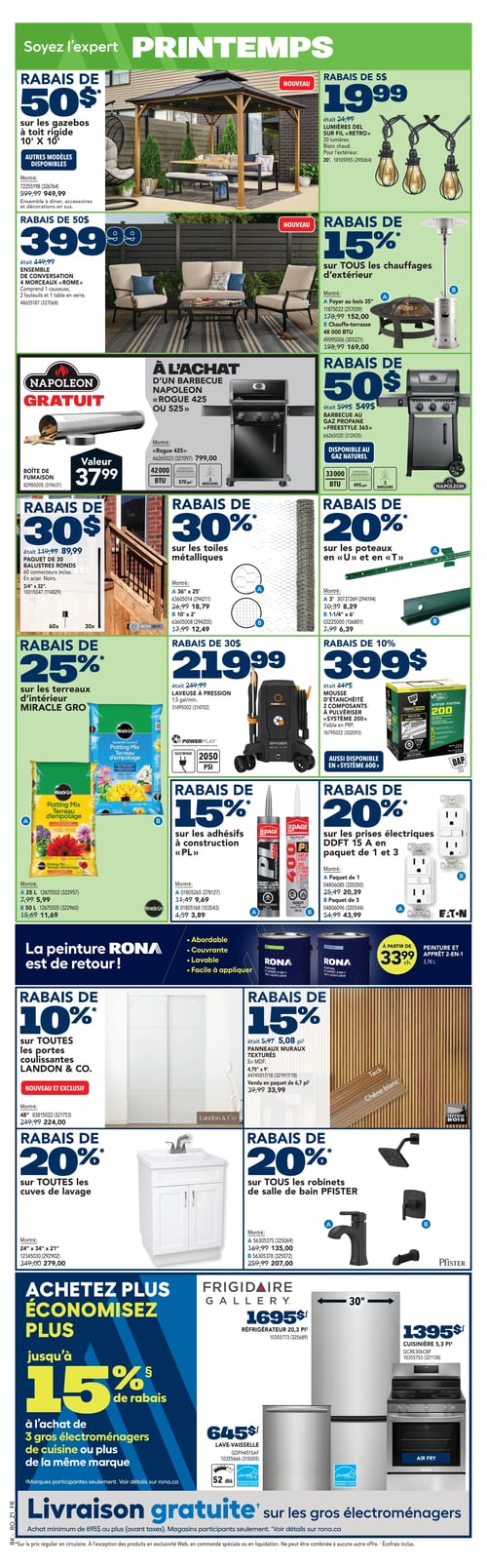 Circulaire RONA Spéciaux, Promotions et Rabais de cette Semaine