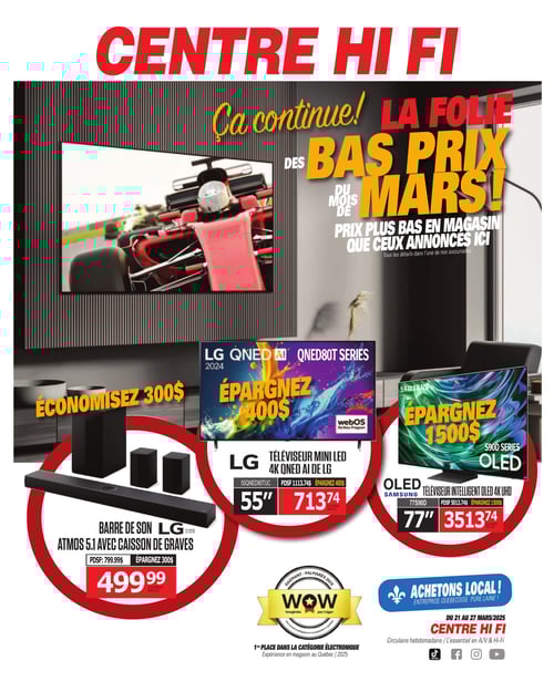 Circulaire Centre HI-FI Spéciaux Promotions Rabais Semaine