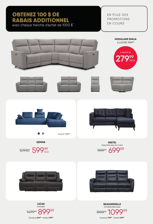 Circulaire Meubles RD Spéciaux, Promotions et Rabais