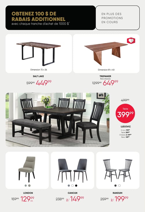 Circulaire Meubles RD Spéciaux, Promotions et Rabais
