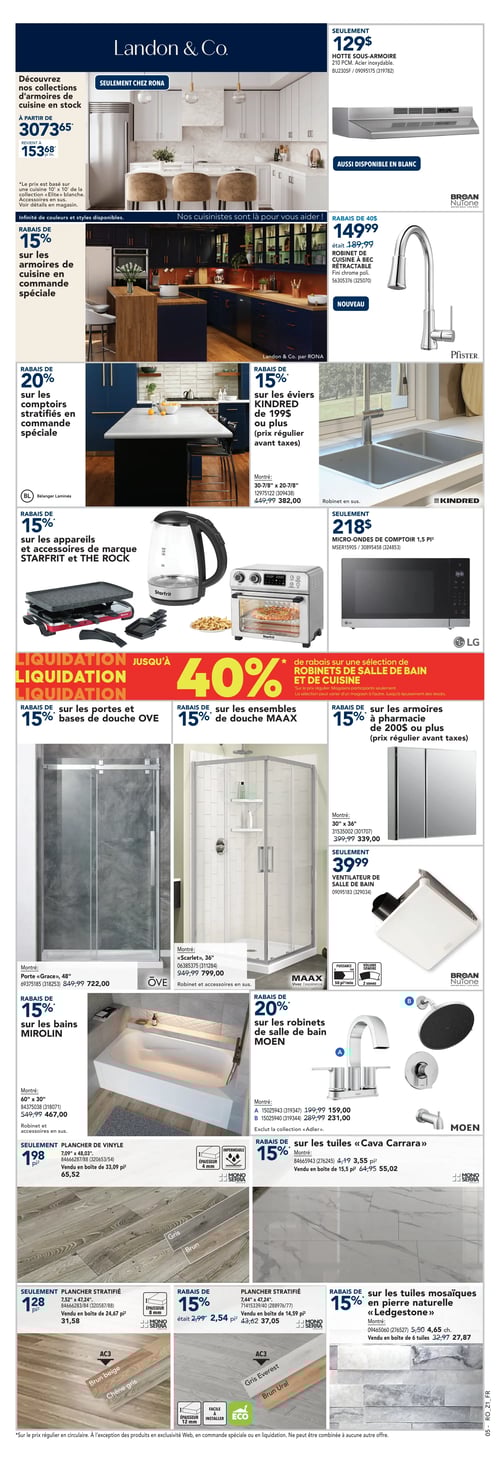 Circulaire RONA Spéciaux, Promotions et Rabais de cette Semaine