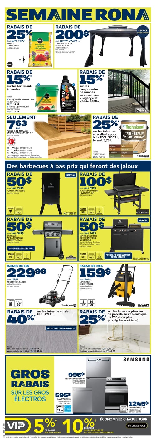 Circulaire Rona à Venir