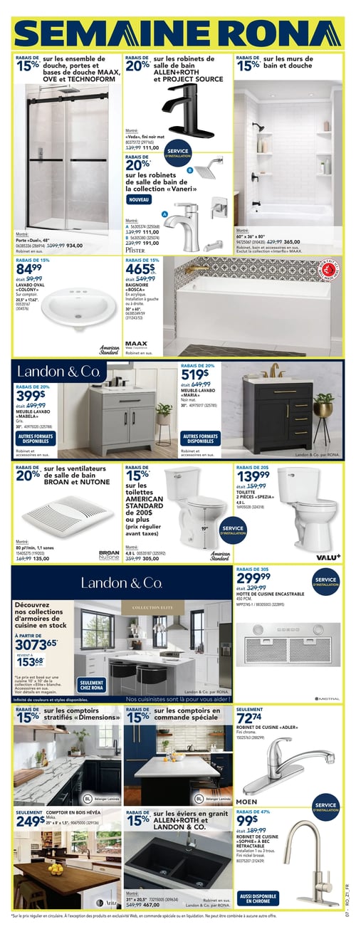 Circulaire Rona à Venir