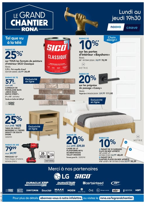 Circulaire RONA Spéciaux, Promotions et Rabais de cette Semaine