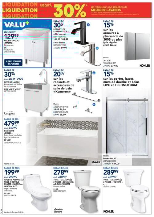 Circulaire RONA Spéciaux, Promotions et Rabais de cette Semaine