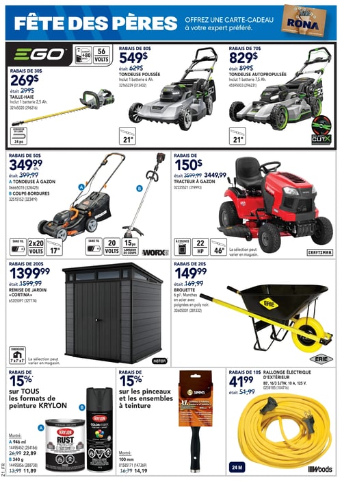 Circulaire Rona à Venir