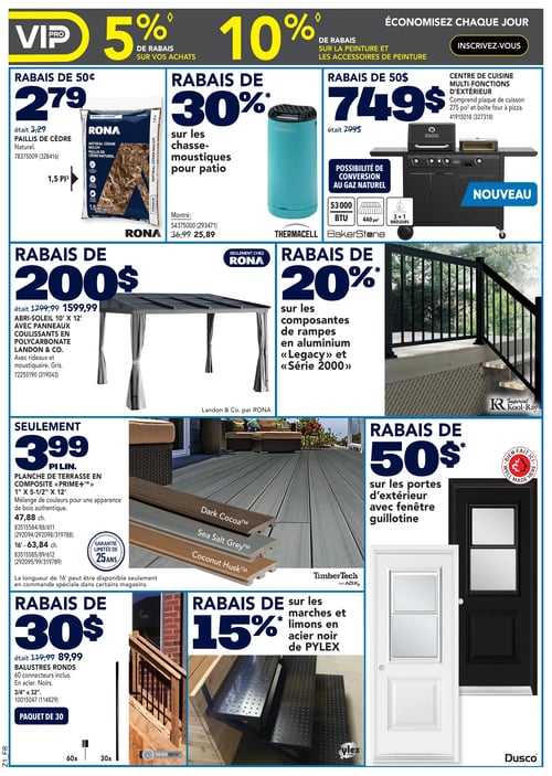 Circulaire RONA Spéciaux, Promotions et Rabais de cette Semaine