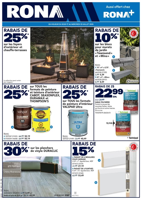 Circulaire Rona à Venir