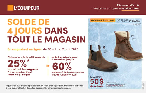 Circulaire L’Équipeur Spéciaux, Promotions et Rabais