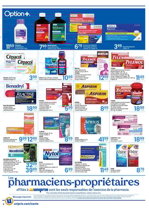 Circulaire Uniprix - Santé
