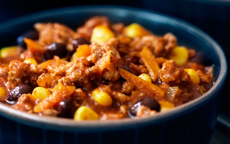 Recette: Chili aux Haricots Noirs, au Maïs et à la Dinde | Circulaire ...