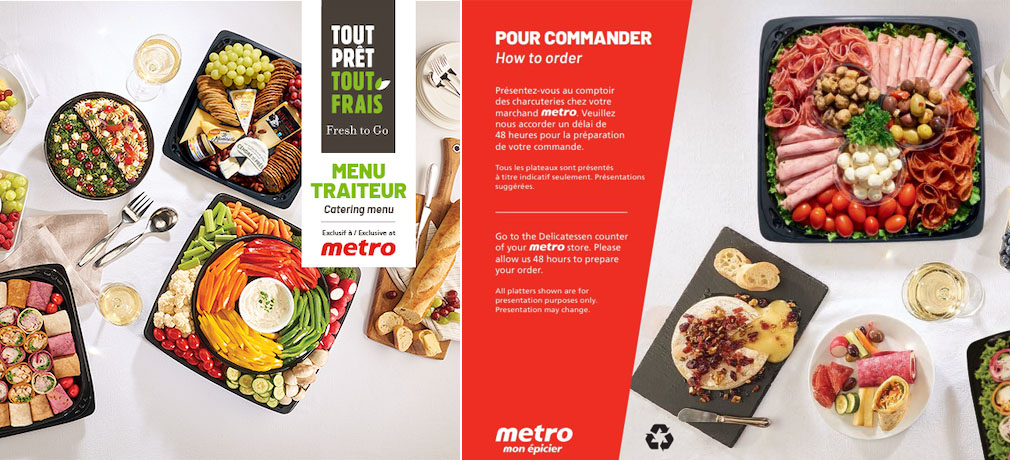 Traiteur en Ligne metro - Catalogue Menu et Liste de Prix