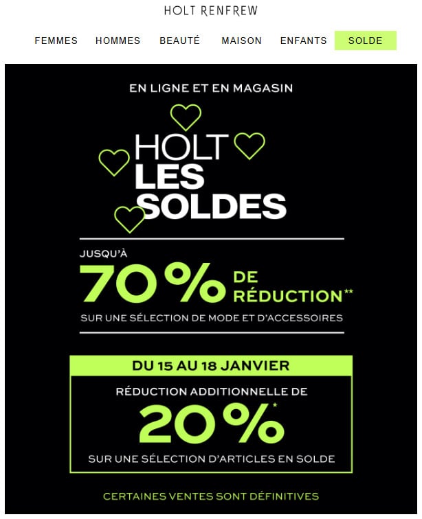 Hâtez le pas : 20 % de réduction supplémentaire sur les articles en ...