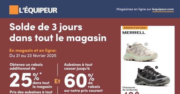 Circulaire L’Équipeur Spéciaux, Promotions et Rabais