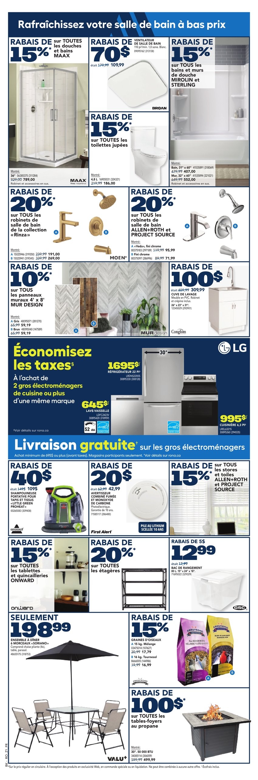 Circulaire RONA Spéciaux, Promotions et Rabais de cette Semaine