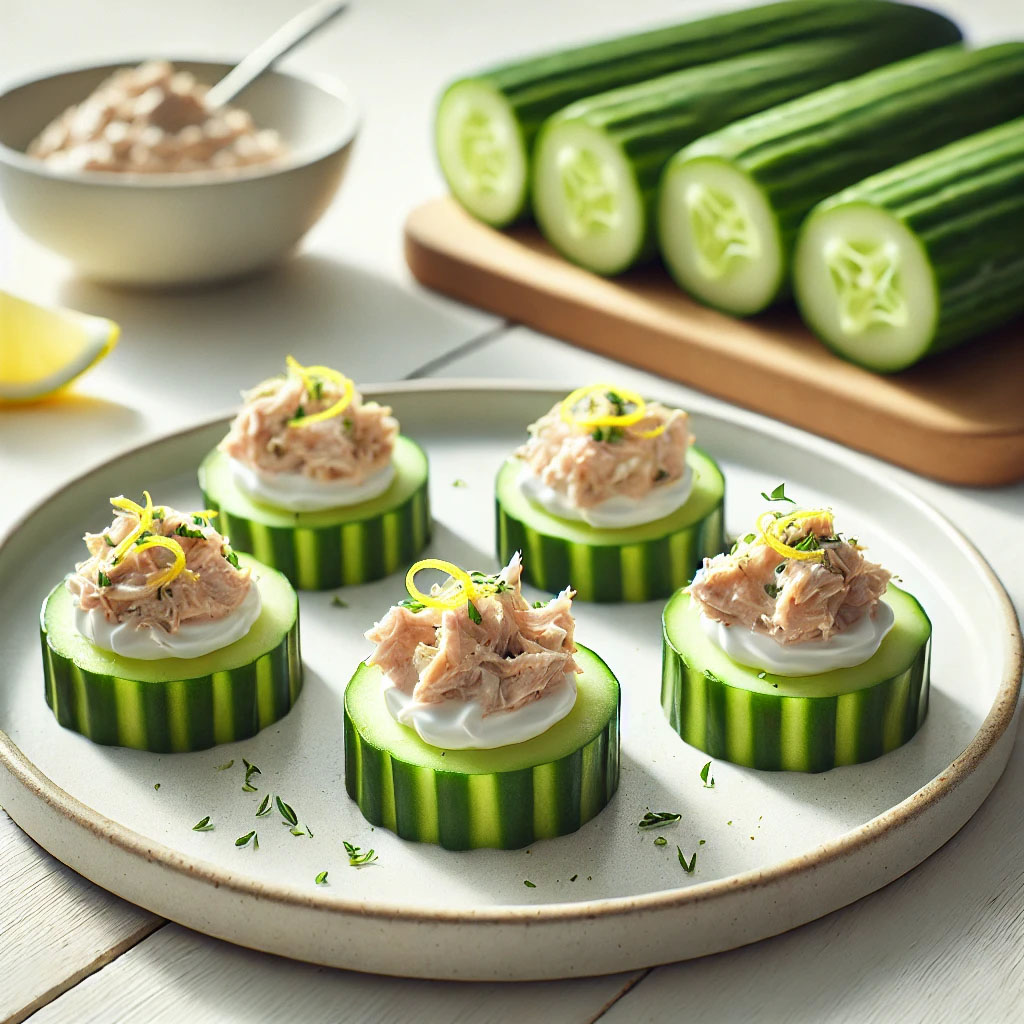 Concombre Farci au Thon – Entrée Fraîcheur