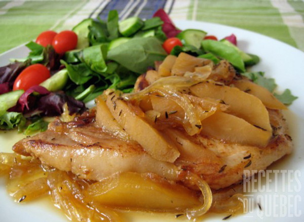 Côtelette de Porc aux Pommes et à L'érable