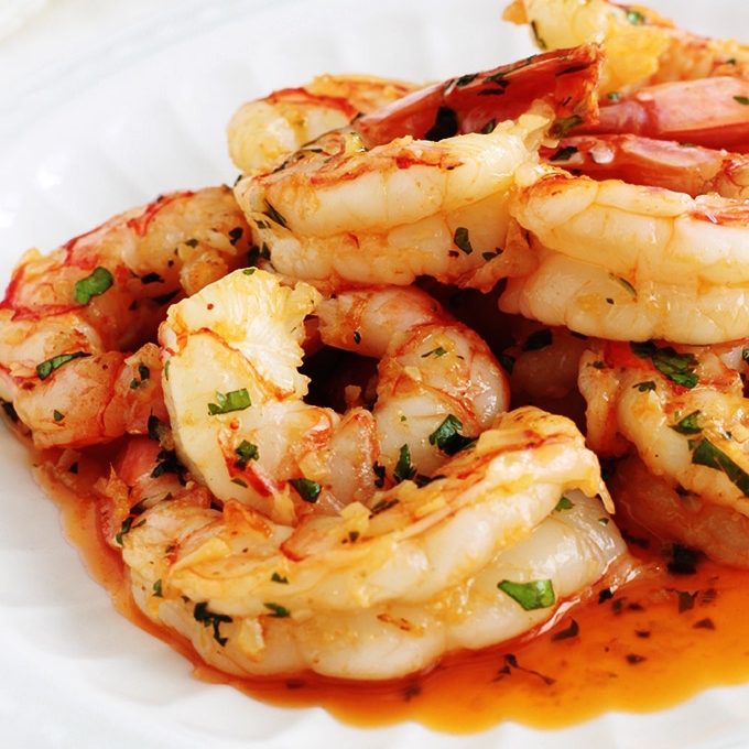 Crevettes Sautées à L'ail et Persil