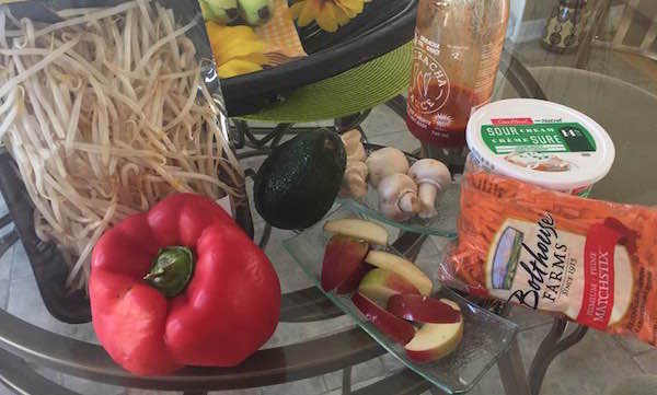 Fèves Germées et Légumes Sautés